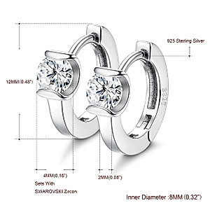 Sllaiss Sterling Silver Hoop Earrings for Women Small Silver Hoop Earrings Hypoallergenic Earrings