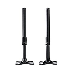 QWORK Undermount Sink Brackets Kit, 2 Pack Steel Undercounter Sink Stand Adjustable Support Sink Leg, Sink Repair Bracket Kit, for Kitchen and Bathroom (17.7-30.3"), Black