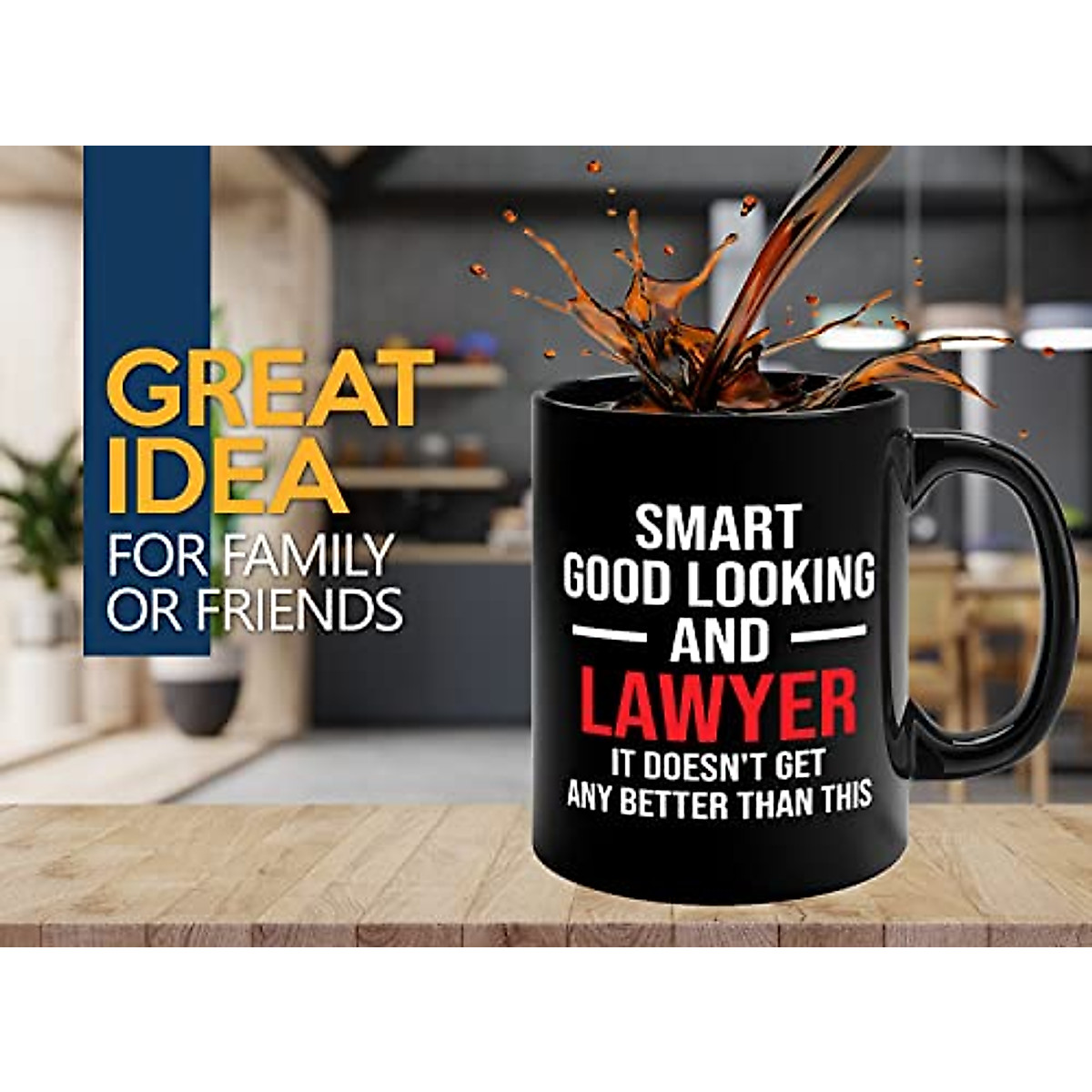 Lawyer Coffee Mug 11oz Black -Smart Lawyer - Funny Defense Attorney Court Law Degree for Lawyers Graduate Law Student