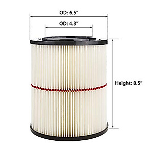 A-KARCK Replacement Filter for Craftsman Vacuum 9-17816 2Pack, Red Stripe Cartridge Filter for Replaces Part 17816