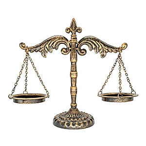 Owlgift Vintage Style Metal Libra Jewelry Display, Scale Tray Cosmetic Organizer, Jewelry Storage, Unique Centerpiece Stand – Bronze