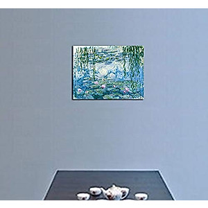 Wieco Art Water Lilies Floral Canvas Prints Wall Art by Claude Monet Famous Oil Paintings Flowers Reproduction for Kitchen Bedroom Bathroom Home Decor Modern Classic Landscape Pictures Giclee Artwork