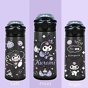 jSvekje Kawaii Water Bottles Cute Stainless Steel Water Bottles with Straw, Kawaii Insulated Bottle Cartoon Cup Girls Thermos for Boys Girls,18.6oz