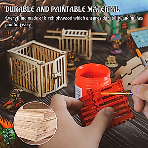 DND Dungeon Prison Cage Miniatures Set of 3 Wood Dice Jails 28mm Fantasy Terrain for Dungeons & Dragons, Warhammer, Pathfinder and Tabletop RPG