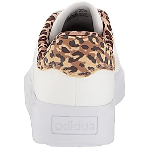 adidas Women's Court Platform Skate Shoe, White/White/Gold Metallic, 8.5