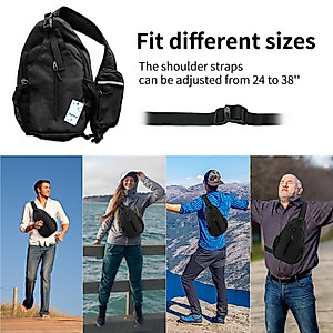 MAYLISACC Sling Backpack, Crossbody Sling Bag, Lightweight Shoulder backpack, Chest bag, Hiking Daybag for Biking, Cycling Walking （black）