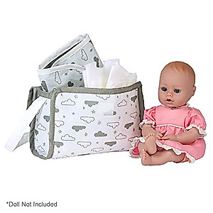ADORA Baby Doll Diaper Bag with Sturdy Straps, Includes Changing Mat and 2 Doll Diapers (Fits 13" Dolls), Birthday Gift for Ages 3+ - Twinkle Stars