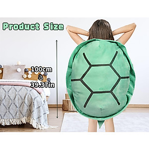Rruonshully 40 Inch Wearable Turtle Shell Pillows Tortoise Shell Plush Turtle Stuffed Animal Dress Up Cushion Costume for Adlut
