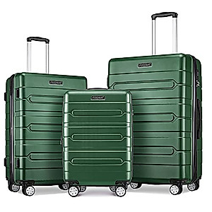 Fochier 3 Piece Expandable Luggage Set with TSA Lock, Hard Shell Rolling Suitcase Set with 4 Spinner Wheels for Women Man, 20 24 28 Inch