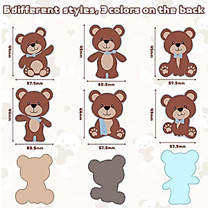 500 Pieces Bear Shaped Confetti Baby Shower Decorations Blue Brown Bear Paper Confetti Bear Table Party Arrangement Sprinkles Bear Birthday Party Decorations for Baby Shower Party Table Home