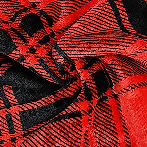 Red Plaid Sherpa Fleece Blanket, Super Soft Warm Cozy Flannel Reversible Buffalo Check Throw Blanket for Couch Sofa Bed, 50" x 60"