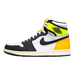 Jordan Men's 1 Retro High OG Volt Gold White/Black-Volt (555088 118) - 9