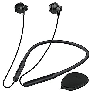 ZXQ Q2 Wireless Neckband Bluetooth Headphones, Neckband Earbuds with Magnetic, Sport Earphones with Microphone, Upgrade 15 Hours Playtime,USB Type C Charge, with Carry Case Ear Hook (Black)