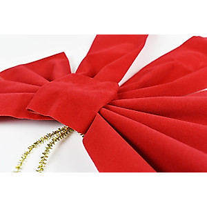 Red Velvet Christmas Bow 9-inch X 16-inch, 10 Pack of Holiday Bows