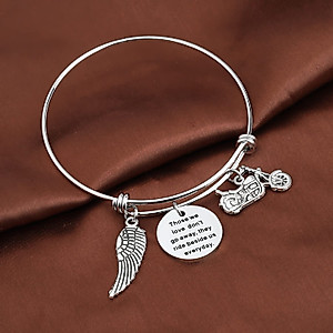 POTIY Motorcycle Memorial Gift Sympathy Jewelry Those We Love Don't Go Away Bracelet in Memory of Brother Dad Husband Gift (Bracelet)
