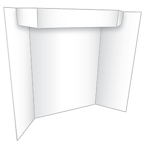 Eco Brites 27367 Too Cool Tri-Fold Poster Board, 24 X 36, White/White