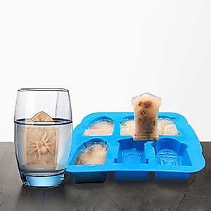 6 Grid 3D Tombstone Silicone Mold Halloween Skull Spider Gravestone RIP Mould Candy Fondant Mousse Cake Chocolate Popsicle Dessert Soap Wax Mold Ice Cube Trays