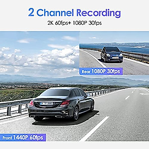 VIOFO Dash Cam Front and Rear 2K 1440P 60fps +1080P 30fps Dual Dash Camera with Wi-Fi GPS, Emergency Recording, Motion Detection, 24h Parking Mode, Super Capacitor (A129 Plus Duo)