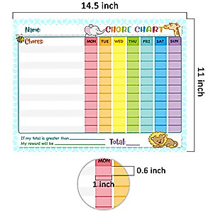 Youngever 16 Pack Laminated Dry Erase Chore Charts, Reusable Reward Chart for Classroom with 640 Star Stickers