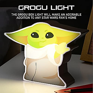 The Mandalorian Baby Yoda Night Light, Grogu The Child Officially Licensed Star Wars Bedroom Decor and Desk Lamp