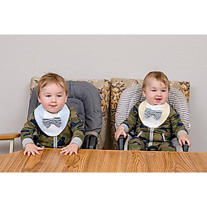 Gavvy Baby Bibs for Boys, Baby Bandana Bibs, Drool Bibs Baby Essentials for Newborn Boys, Cotton Bibs w/Waterproof Lining, Newborn Essentials Must Haves Baby Boys, Bow Tie Bibs