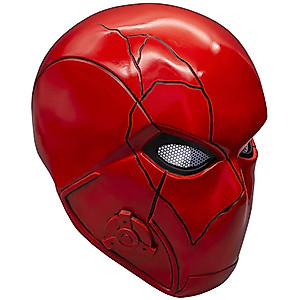 XSQUD Red Mask Hood Helmet Durable Adult Cosplay Halloween Costume Prop Party Accessory (RH helmet)