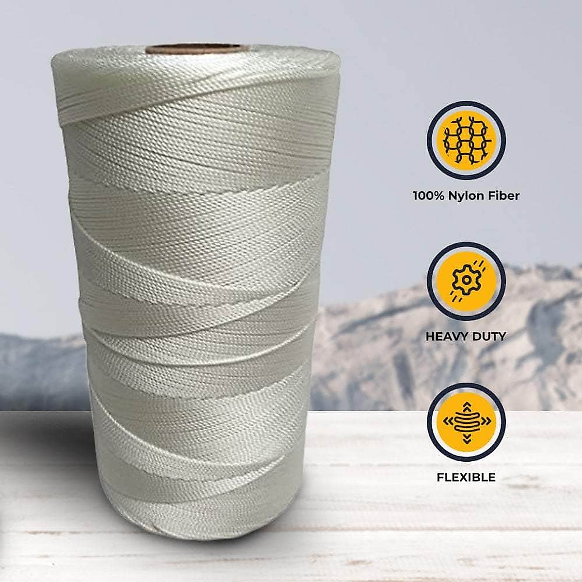 SGT KNOTS #6 Twisted Seine Twine - 100% Nylon Fiber, Utility Line for Crafting, Camping, Marine and More (3970ft)