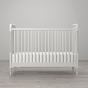 Little Seeds Rowan Valley Linden Wooden Baby Crib with Spindle Work in White