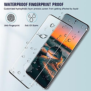 [2+2Pack] Galaxy S21 Ultra Screen Protector with Camera Lens Protector, 9H Hardness Ultrasonic Fingerprint Support 3D Curved No Bubbles,for Samsung Galaxy S21 Ultra 5G 6.8 Inch Glass Screen Protector