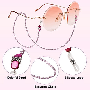 TXIN Pearl Beaded Eyeglass Chain Holder, Elegant Sunglasses Reading Glasses Cord Neck Strap Rope Holder for Women Girls (White)