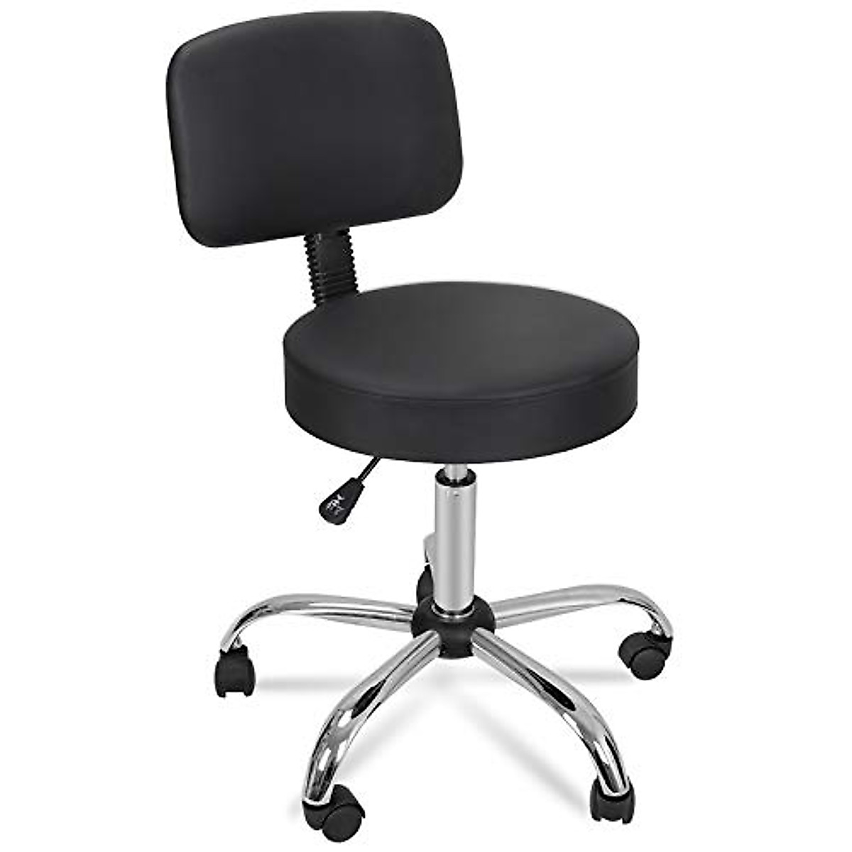 Nova Microdermabrasion Rolling Stool Swivel Salon Stool Chair Adjustable Drafting Stool Tattoo Office Massage Medical Facial Spa Stool with PU Cushion Backrest 4pcs