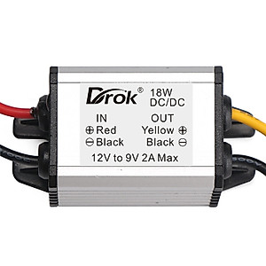 DROK® 12V to 9V 2A 18W DC/DC Buck Power Converter Voltage Step Dowm Power Supply Waterproof