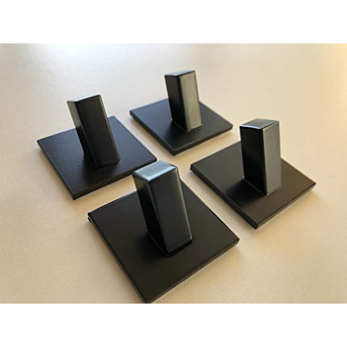 Generic Model Square,Towel Hooks Pack of 4 Towel Holder Wall Hooks Self-Adhesive Hooks Made of Stainless Steel No Drilling Rustproof Ideal for Bathroom Toilet Kitchen Office Matte Black