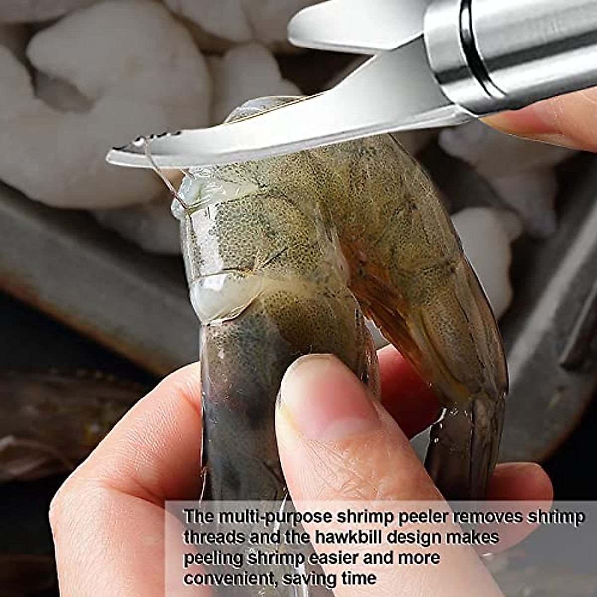 2pcs Multifunctional Shrimp Seeling Tool, Stainless Steel Peeler Cleaning Tool, Portable Shrimp Knife, Remove Shrimp Threads and Fish Scales, Kitchen Essential