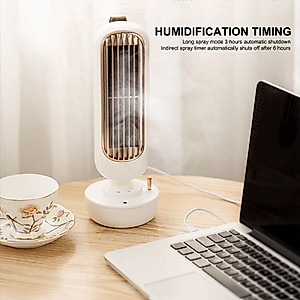 GLOGLOW Tower Fan with 220ml Water Tank Oscillating Tower Fan Small Quiet Fan with 3 Speeds 3 hrours Regular Long Spray, 6 hours Fixed Time Spray for Bedroom Office