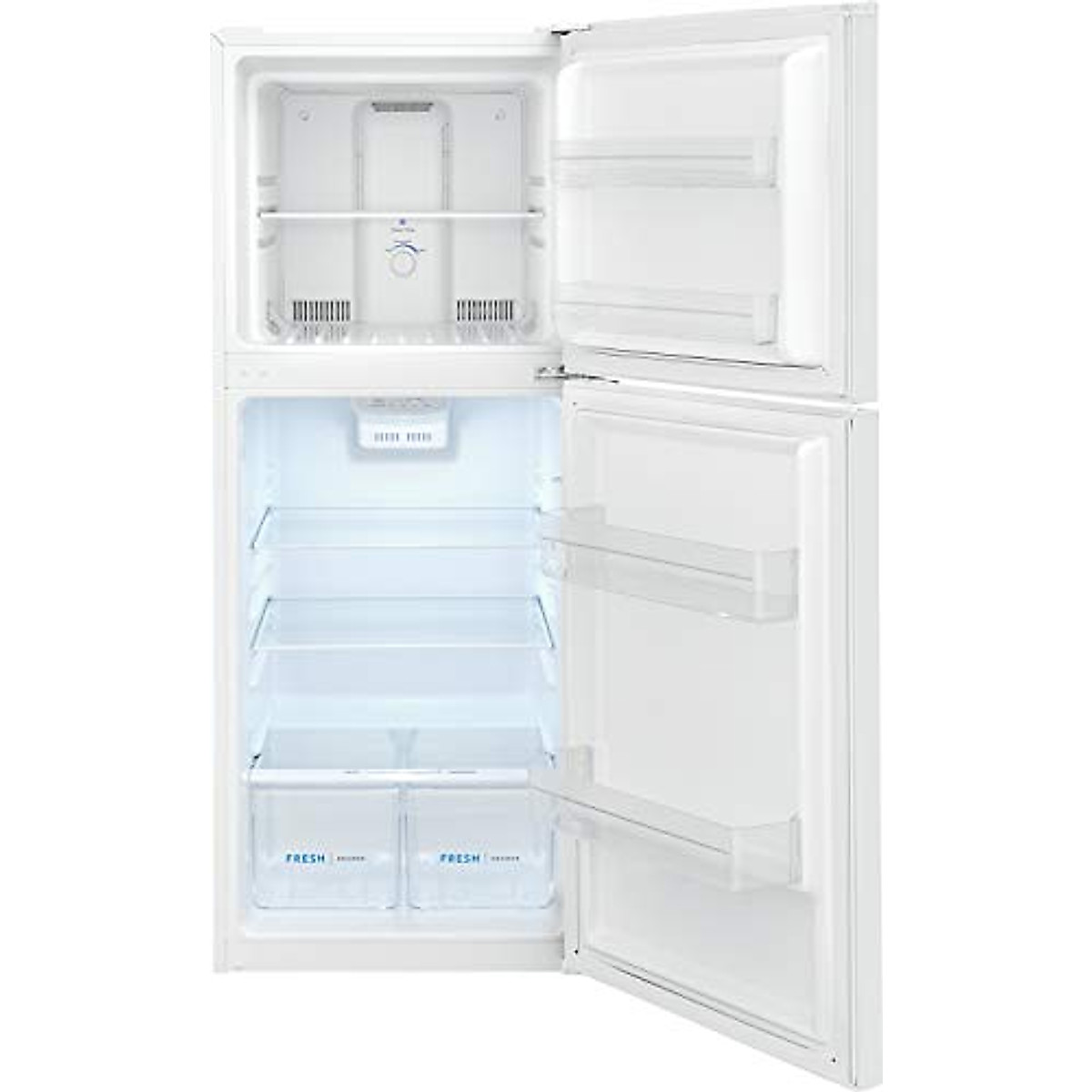 Frigidaire 10.1 Cu. Ft. Compact ADA Top Freezer Refrigerator in White with Electronic Control Panel, Reversible Door Swing, ENERGY STAR
