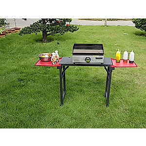 SafBbcue Adjustable Griddle Stand for Blackstone 17 Inch Griddle 22" Griddle, Multifunctional BBQ Stand with Double -Shelf Outdoor Worktable for Cuisinart, Pit Boss, Royal Portable Grill, Pizza Oven