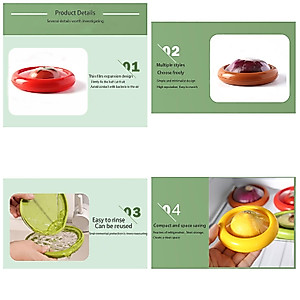 4Pack Silicone Fruit Storage Box, Refrigerator Onion Storage, Avocado Saver Holder, Fruit Storage Containers for Fridge Vegetables Lemons Anti-Oxidation Fruit Containers for Fridge to Keep Fresh