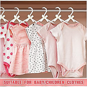 12 Pieces Pearl Beaded Clothes Hanger Mini Small Pearl Clothes Hangers Pearl Beads Metal Elegant Clothes Hangers with Ribbon Standard Hangers for Kids Baby Children Pet Cat Dog Clothes (White)