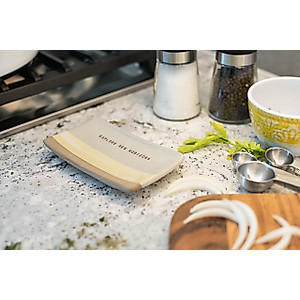 Demdaco Explore New Horizons Cream and Beige Stripe 6 x 3.5 Stoneware Everyday Kitchen Rectangle Spoon Rest