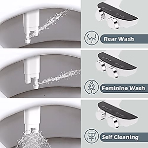 VicnKioH Bidet Attachment for Toilet Self Cleaning, Non-Electric Dual Nozzle Bidet Toilet Attachment with Feminine Wash, Fresh Water Jet Spray for Toilet Seat Attachment, Easy Installation