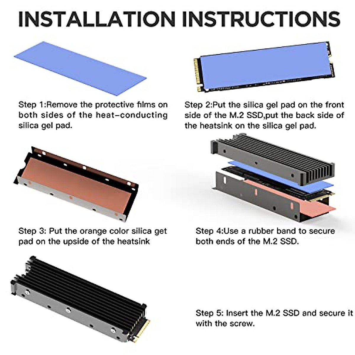 M.2 2280 SSD Heatsink, PCIE NVME or SATA M.2 2280 SSD Double-Sided Heat Sink, M.2 SSD Heatsink for PS5/ PC, Support Samsung 990 980 Pro & WD Black SN770 SN850 - Red