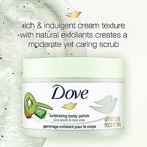 Dove Exfoliating Body Polish Body Scrub Kiwi & Aloe 10.5 oz