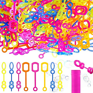 Libima 200 Pcs Colorful Multihole Bubble Wands Mini Bubbles Party Favors for Summer Activities Indoor Outdoor Games Bath Birthday Party Favors, 4 Colors