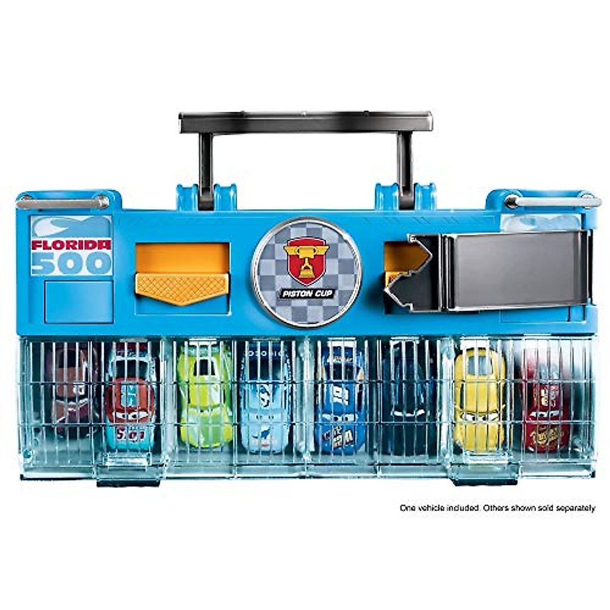 Mattel Disney and Pixar Cars Toys, Ultimate 2-in-1 Launcher & Carry Case with Lightning McQueen Toy Car, Launch 8 Vehicles Together