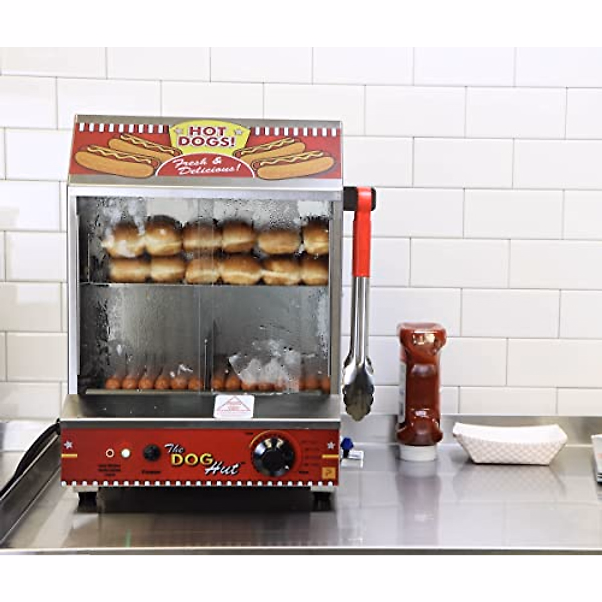 Paragon Dog Hut Hot Dog Steamer, Red, (8020)