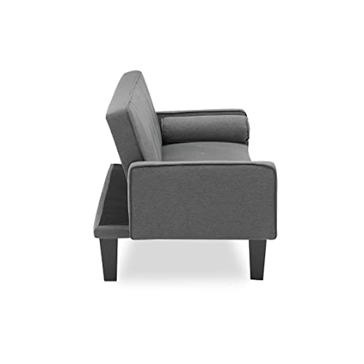 72" Modern Futon Sofa Loveseat Convertible Sleeper Couch Bed Daybed, Folding Recliner with Two Pillows, Cotton Linen 2-Seat Sofá & Couches for Living Room, Apartment, Limited Space Furniture Sets