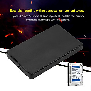 2.5 inch Hard Drive Enclosure, USB2.0 IDE Parallel Port Mobile Hard Disk Box, High Speed HDD Case External Storage, for PC Notebook Computers
