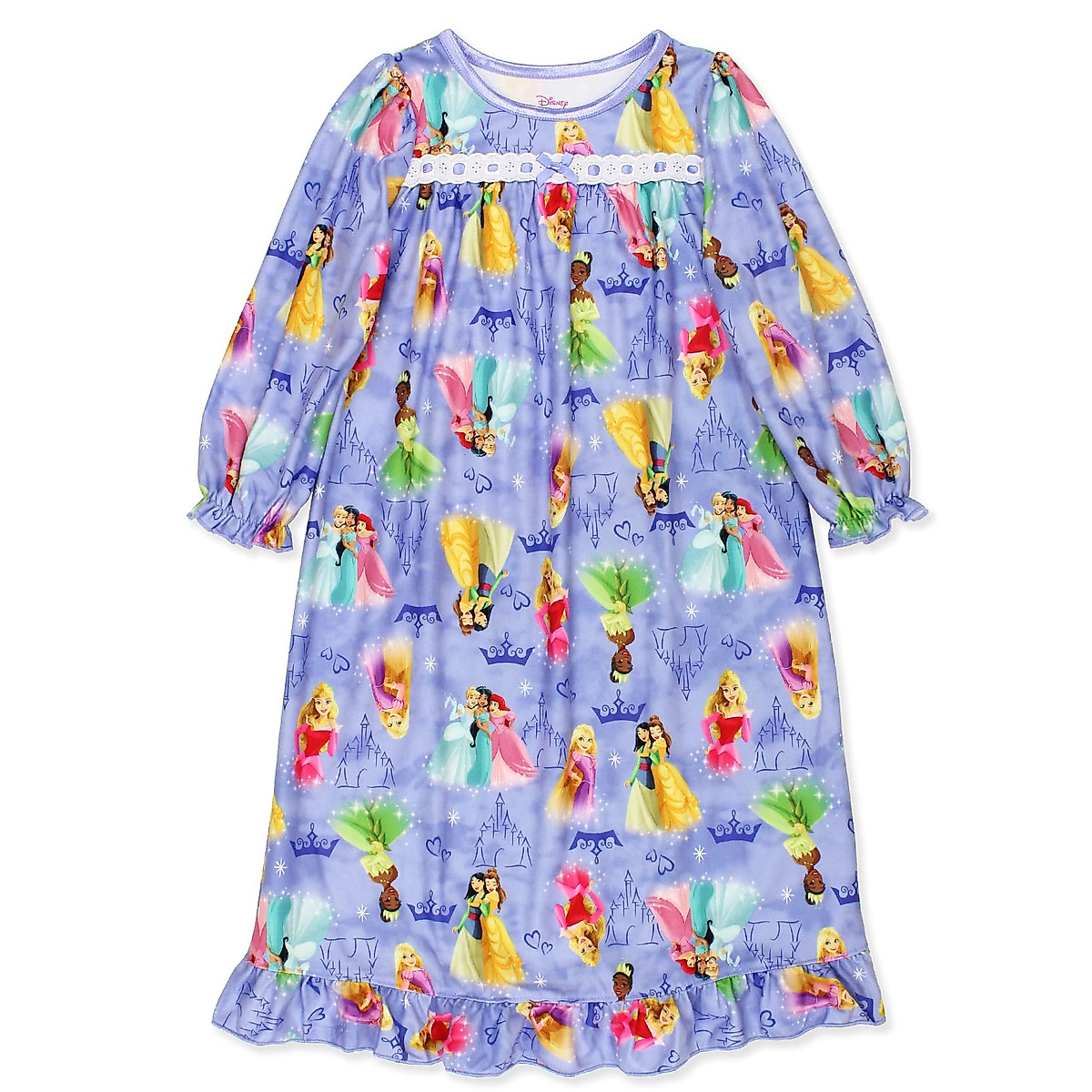 Disney Princess Toddler Girls Granny Gown Nightgown (4T, Purple)
