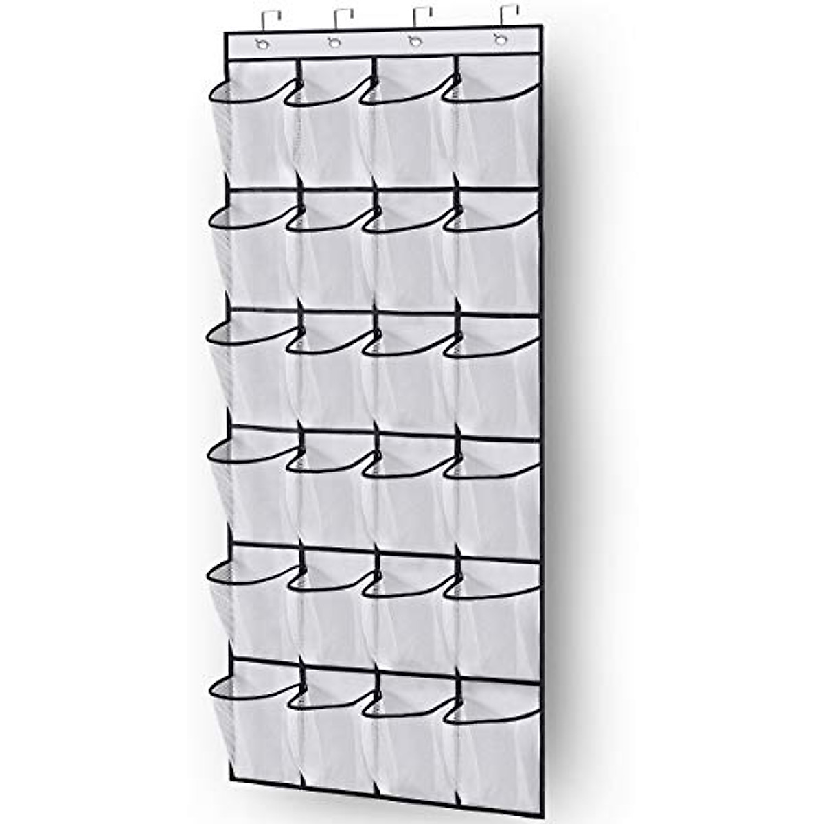 MISSLO 30 Large Pockets Dual Sided Hanging Shoe Organizer for Closet and 24 Large Mesh Pockets Door Shoe Organizer